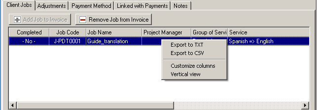New Invoice window